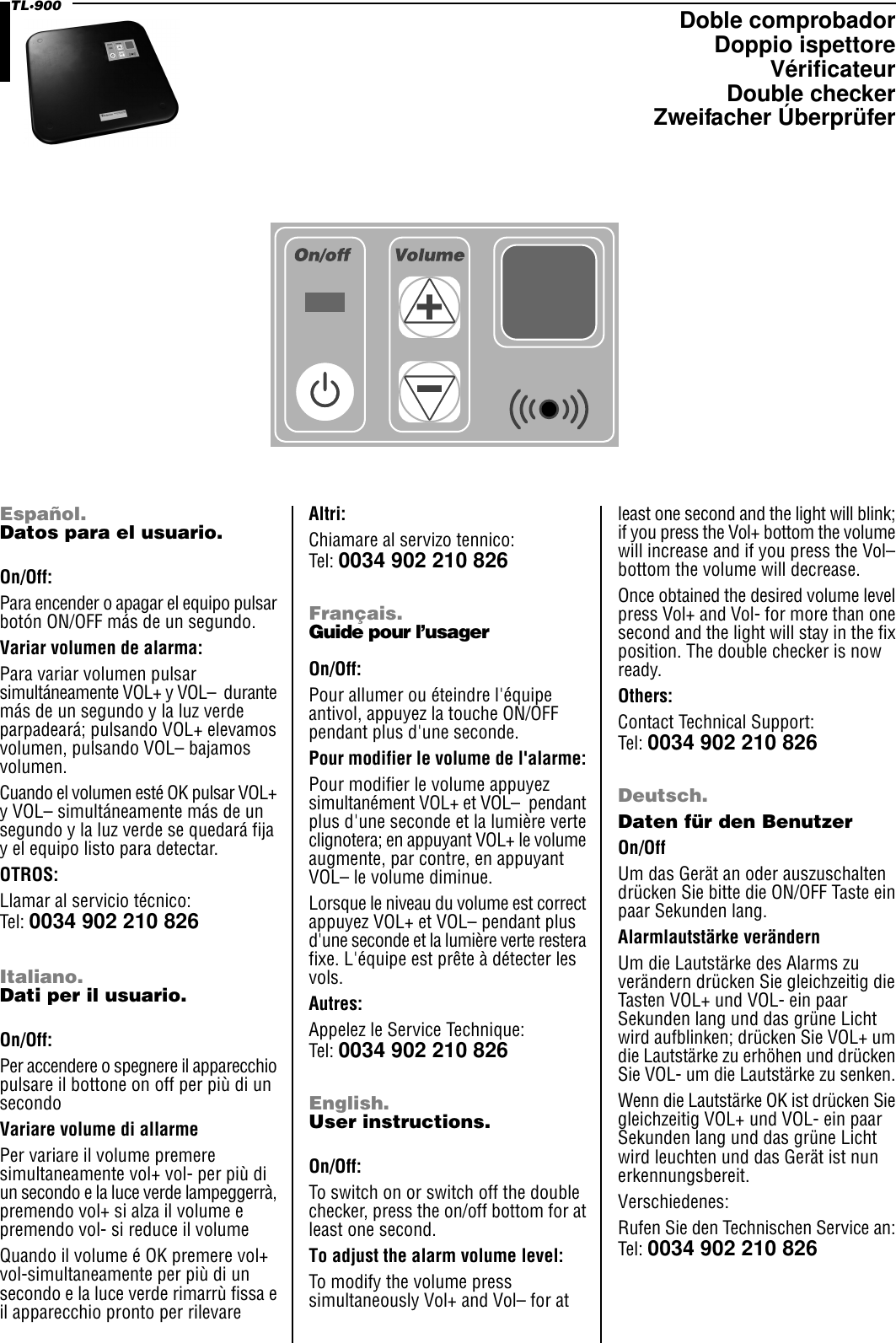 Telecon Galicia TL900CHECK Double Checker User Manual