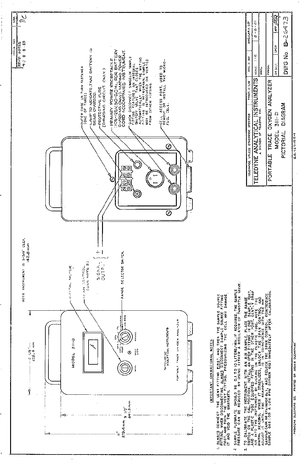 Teledyne 311 D Users Manual INSTRUCTION