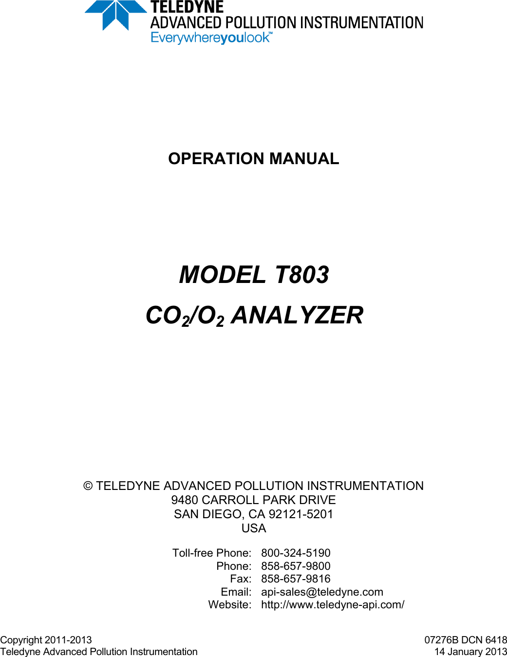 Teledyne Tablet Accessory T803 Users Manual