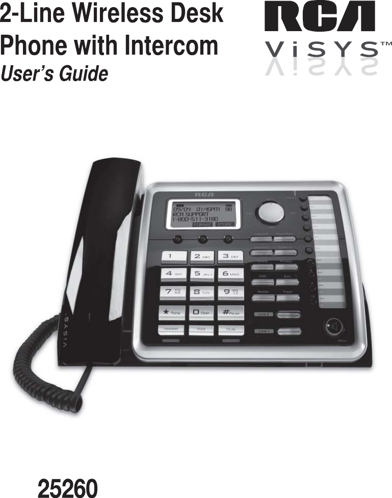 Telefield 2-5260A 1.9GHz Digital Modulation Cordless Phone with Caller ...