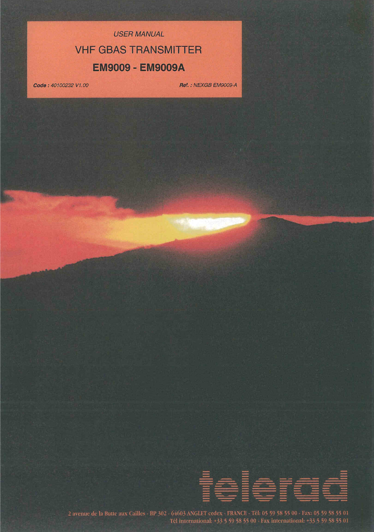 Telerad EM9009 Differential GPS User Manual 40100232 V1 00