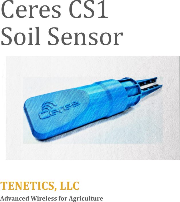 Tenetics CS1 Ceres Soil Sensor User Manual