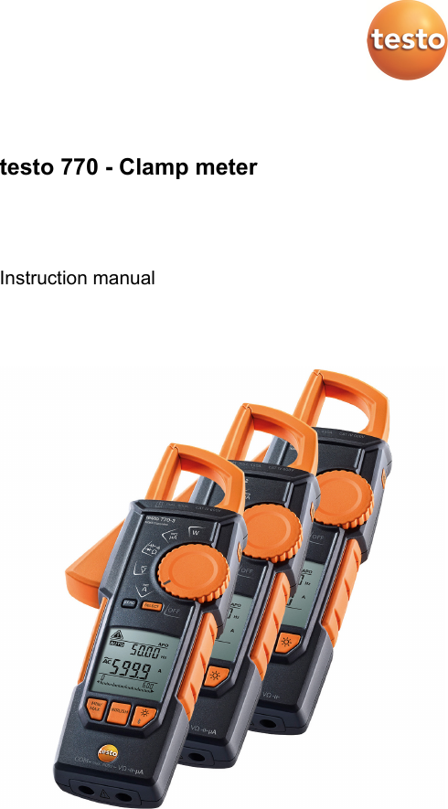 Testo SE and KGaA 2016T770-3 Bluetooth Clamp Meter User Manual