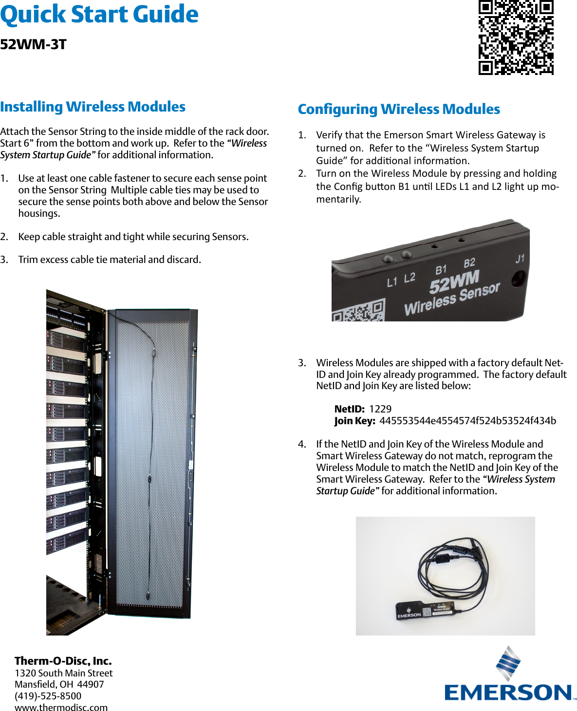 Therm O Disc 52WM Electronic Sensors with Wireless HART User Manual ...