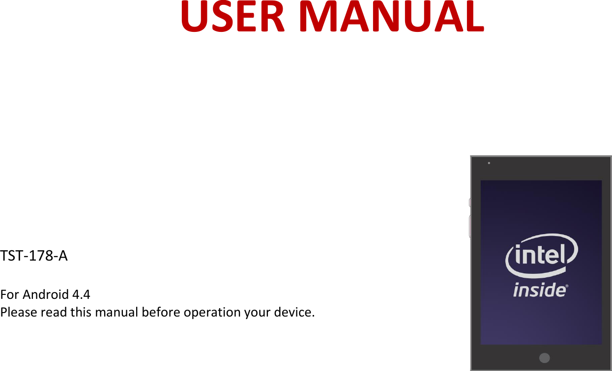 Thunder Software Technology TST178 PAD User Manual