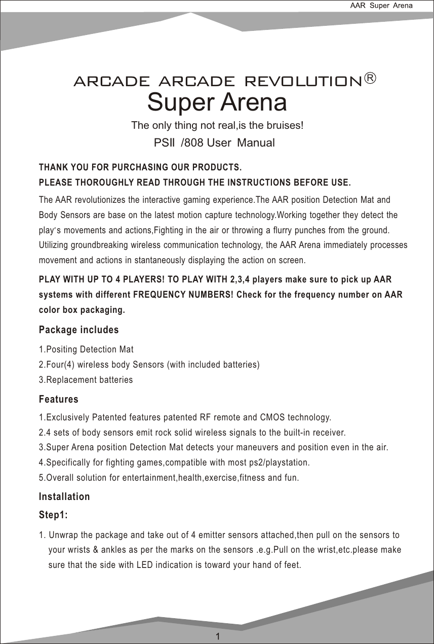 Topway Electrical Appliance SUPERARENA SUPER ARENA User Manual 13ps2