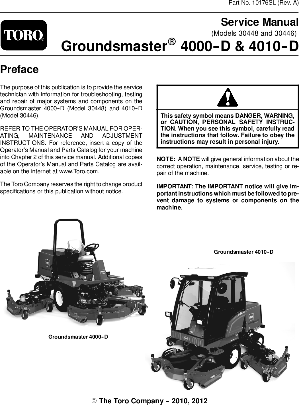 Toro 4000 D Gm4000 10a User Manual To The Cf6ee562 5749 4857 9f15 ...