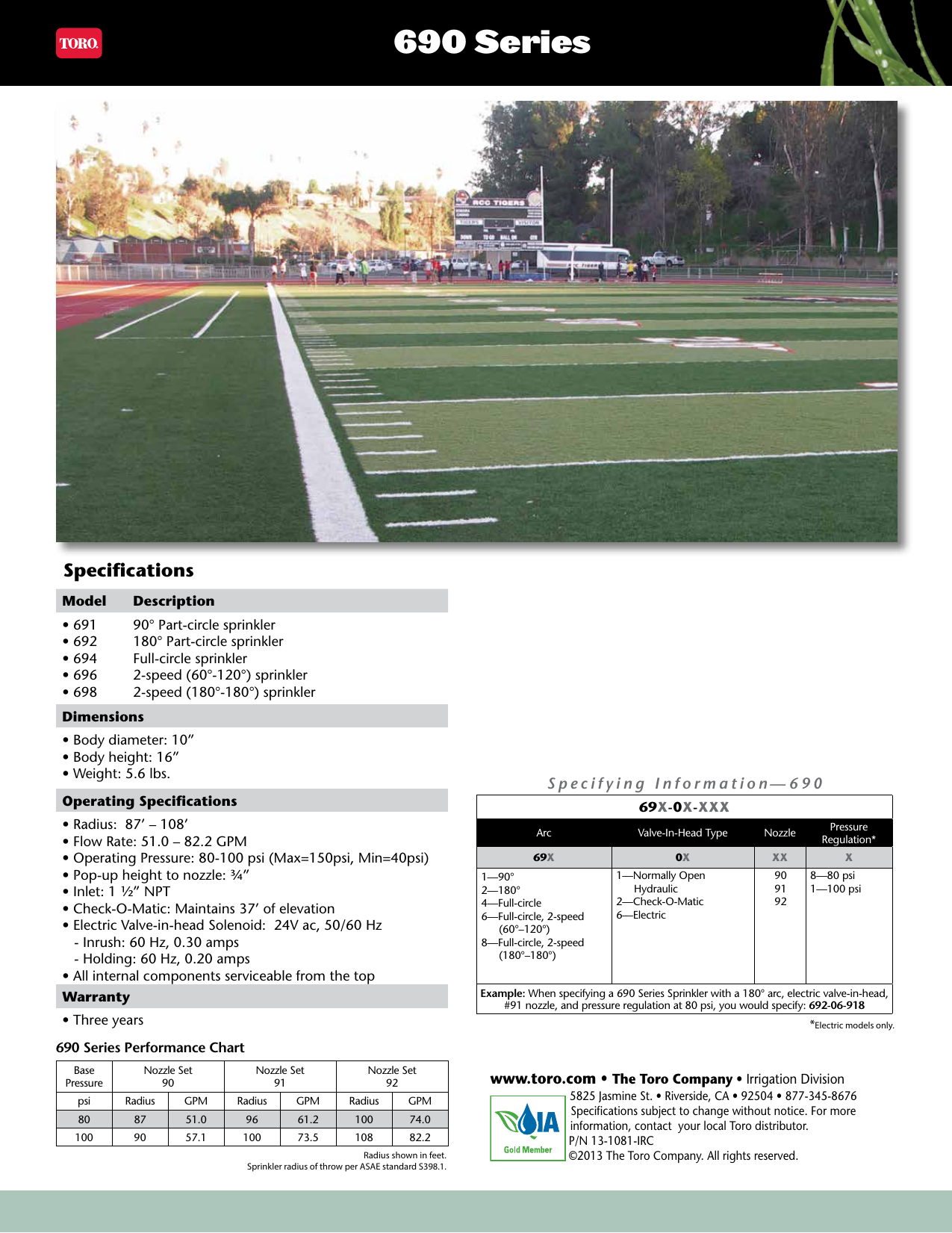 Toro 690 Series Sell Sheet
