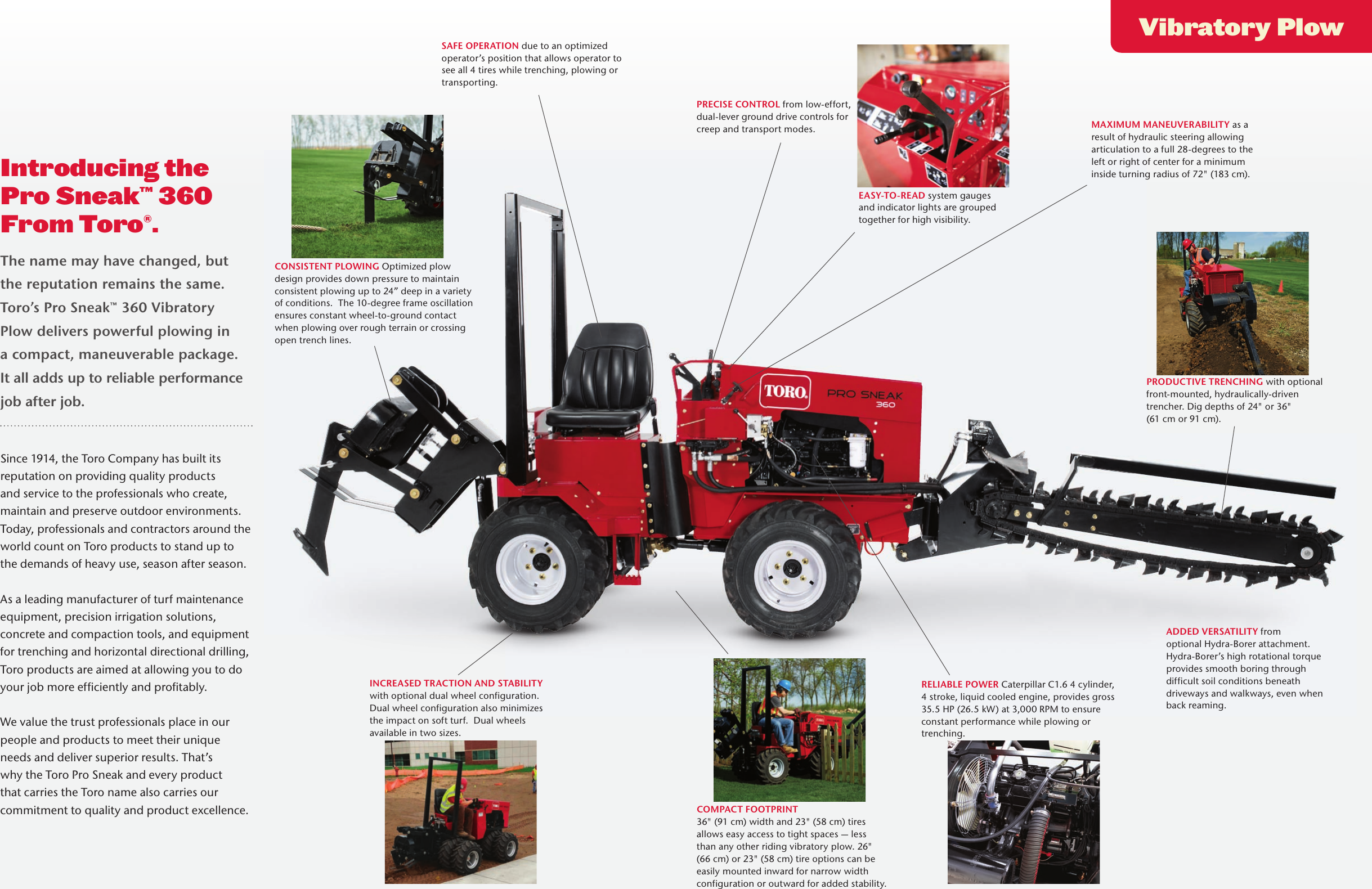 Toro Pro Sneak 360 Vibratory Plow Sell Sheet