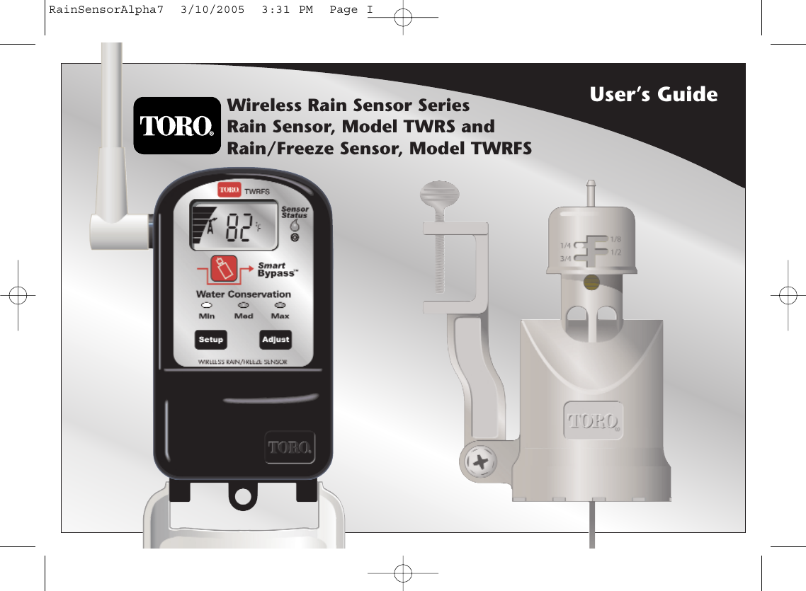 Toro Rainsensors Users Manual RainSensorAlpha7
