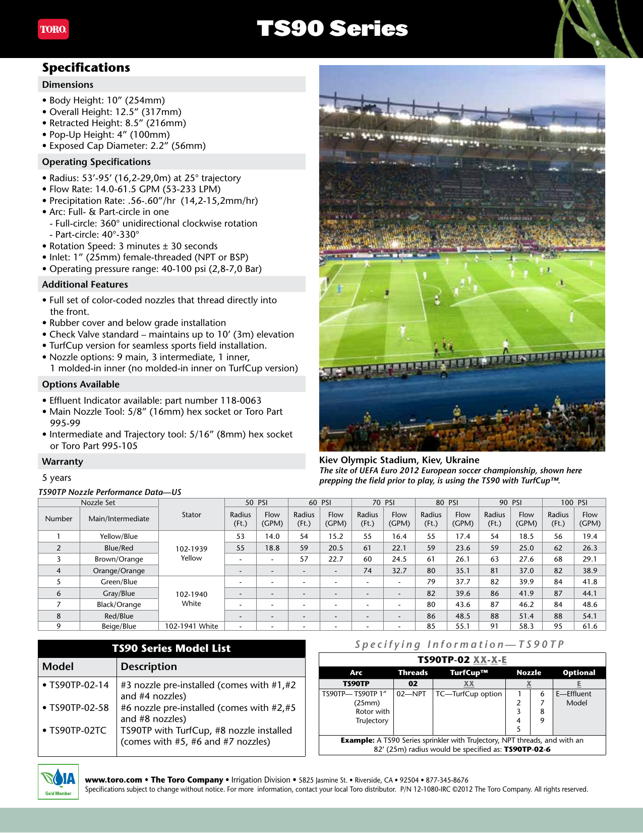 Toro Ts90 Series Sell Sheet