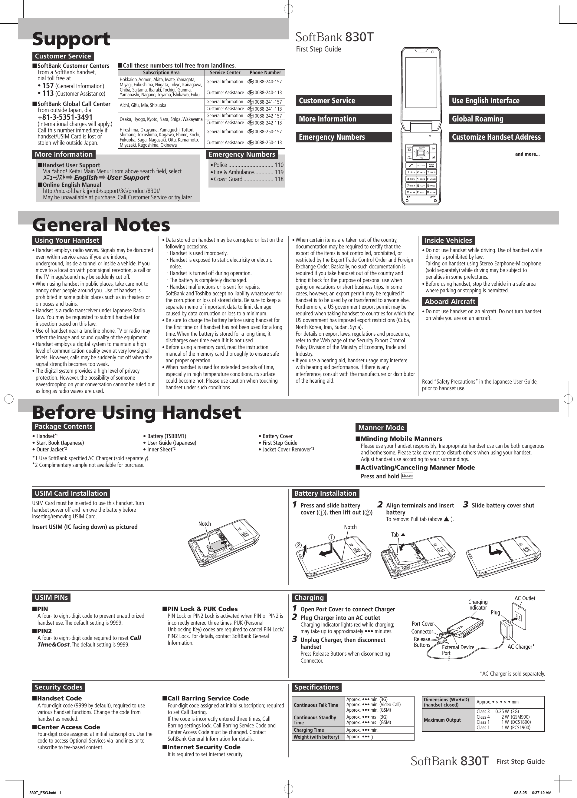 Toshiba Information Systems CL4-J01 Cellular Mobile Phone User Manual ...