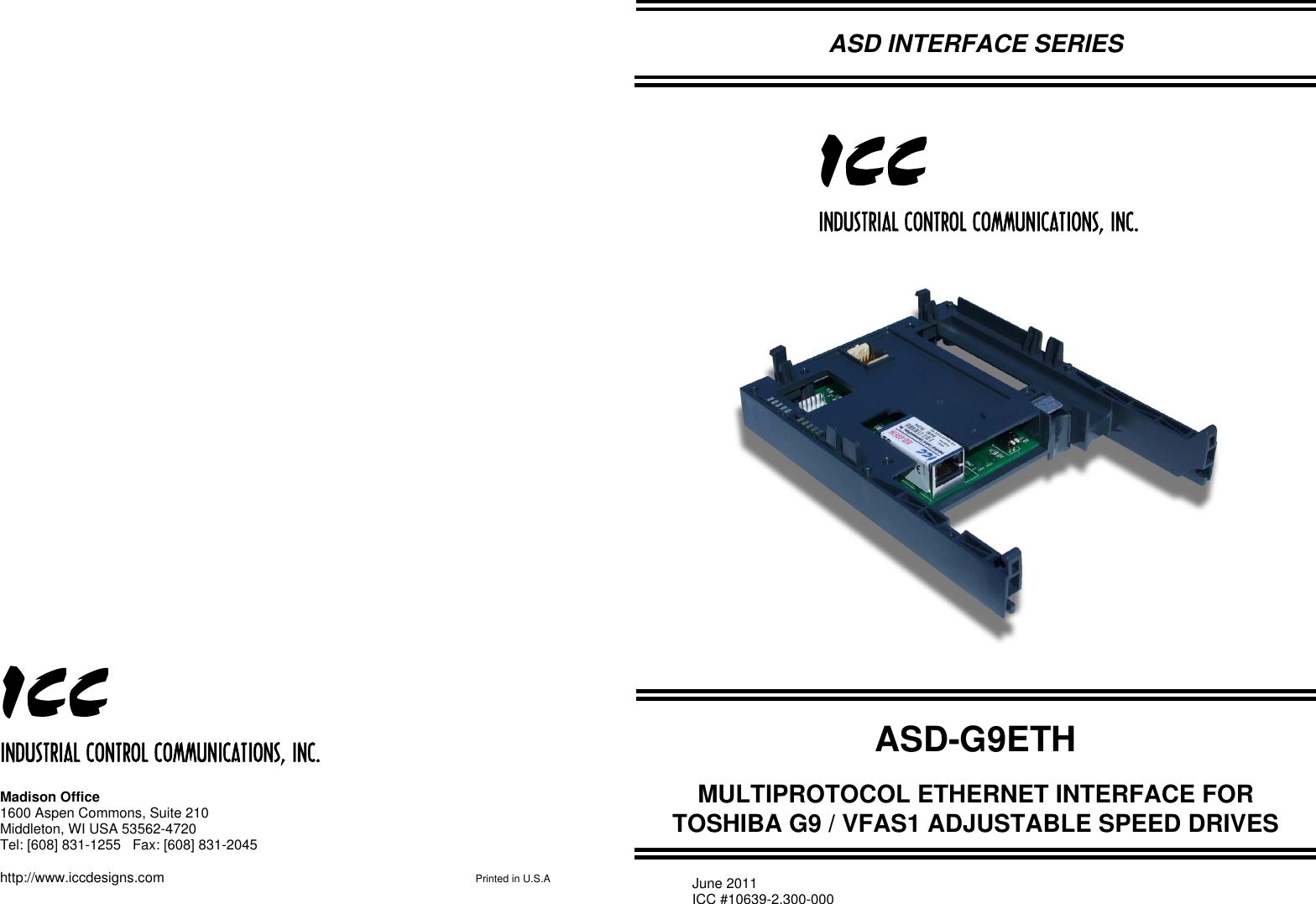 Toshiba Asd G9Eth Users Manual Ethernet Interface V2.300 User's