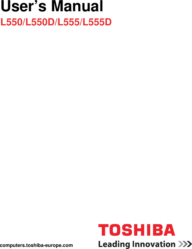 Toshiba L550 Users Manual User’s