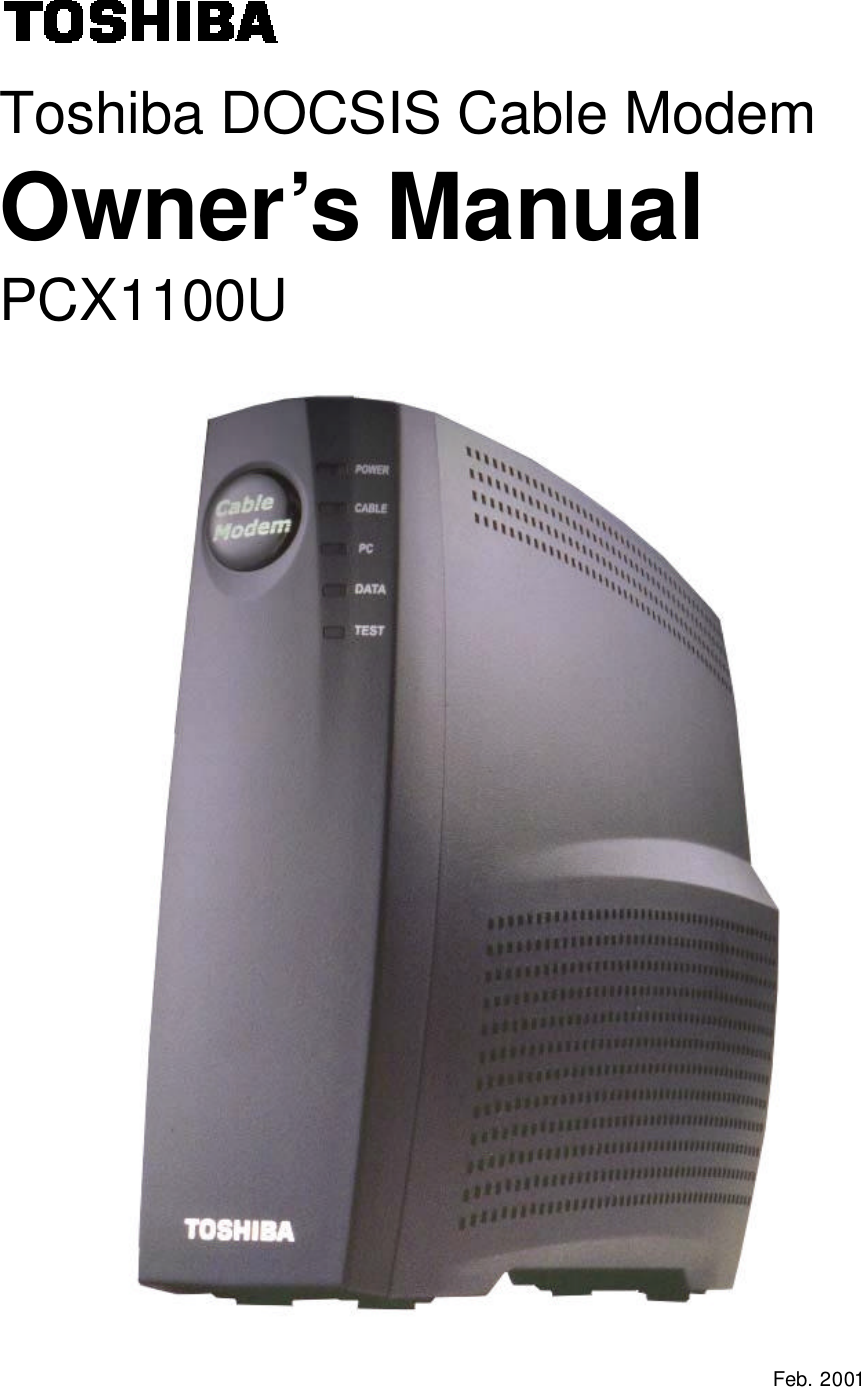 Toshiba Modem Pcx1100U Owners Manual Manual_US_