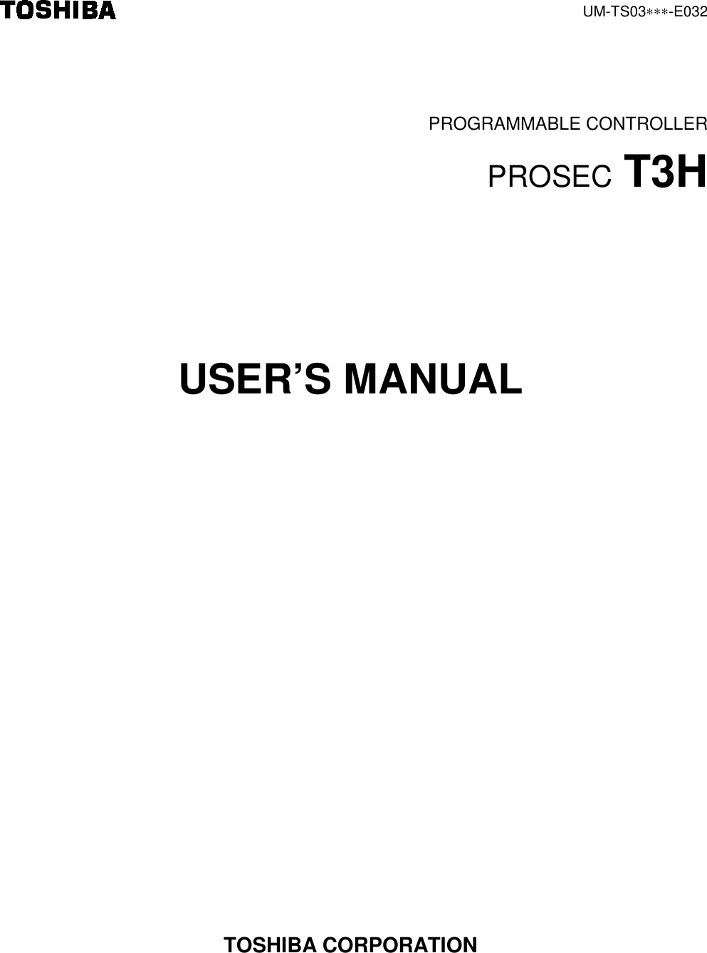 Toshiba Prosec T3H Users Manual