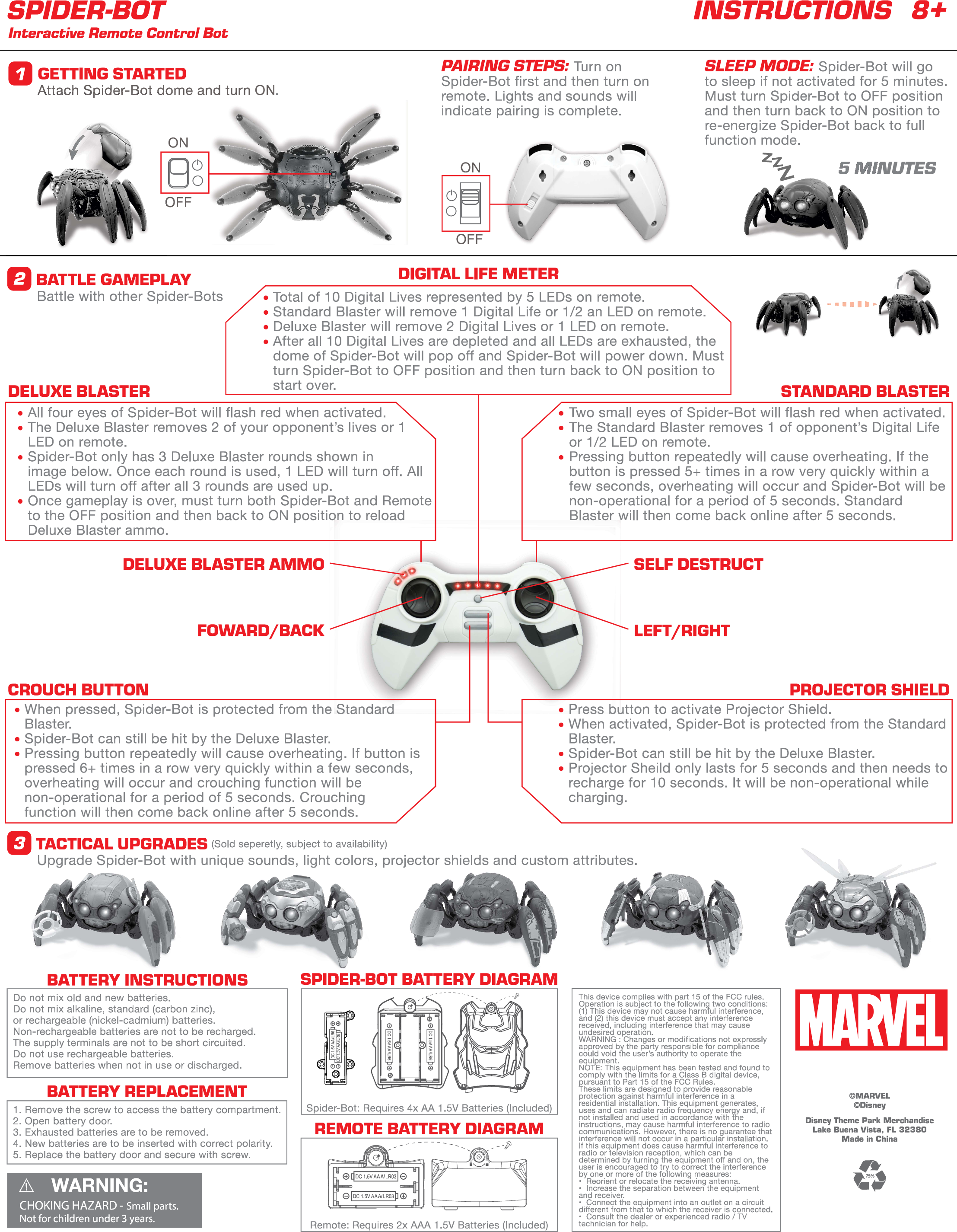 Toy INT124 WSB20 FEAT SPIRDER BOT User Manual SpiderBot Instruction ...