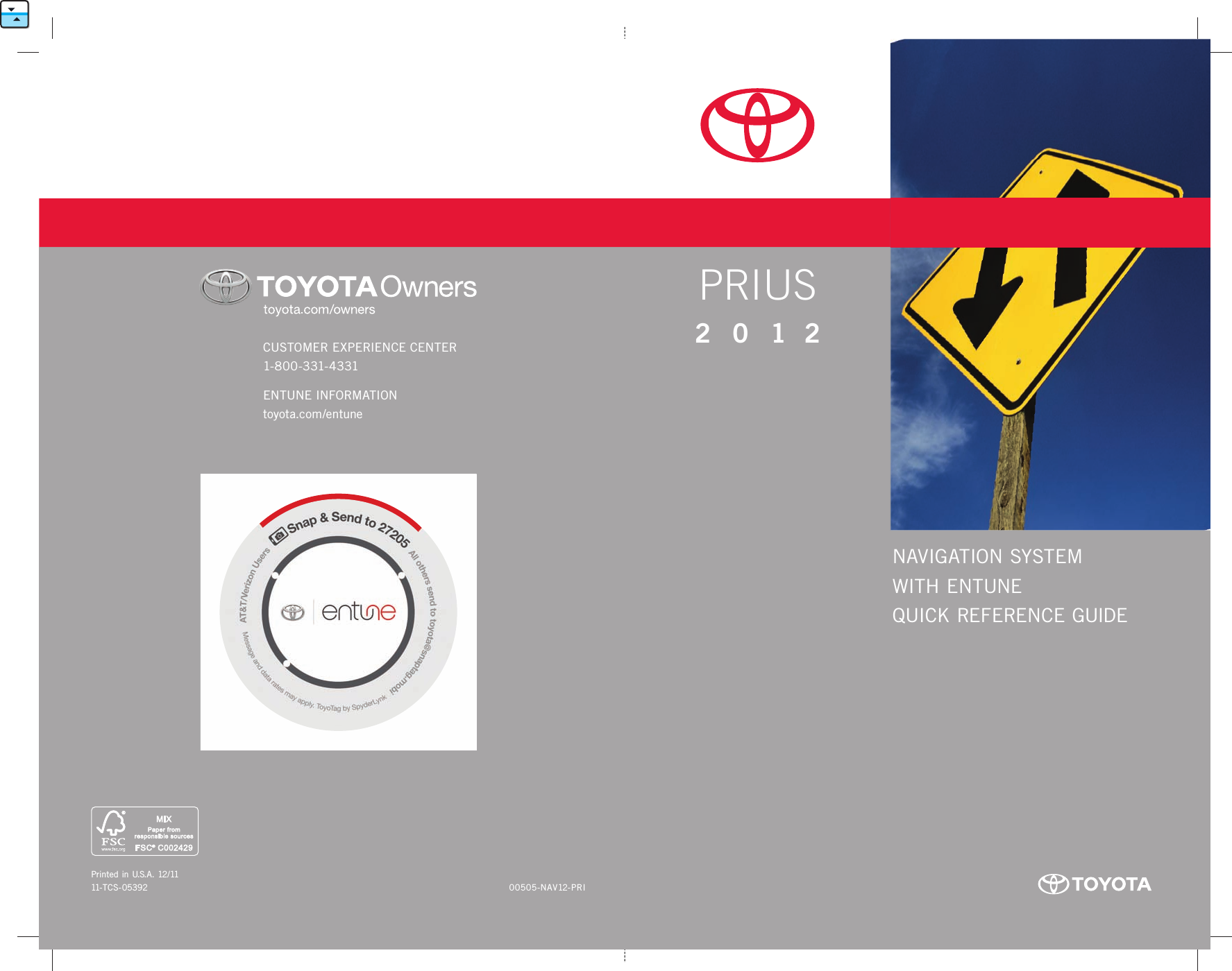 Toyota 2012 Prius Reference Guide 28223_Prius_Cover