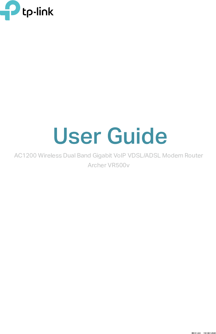 Archer VR500v V1 User Guide