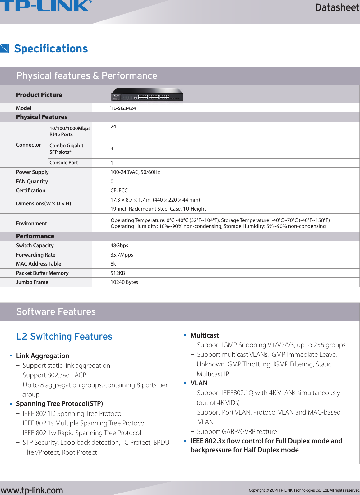 TL SG3424 2.0 V2 Datasheet