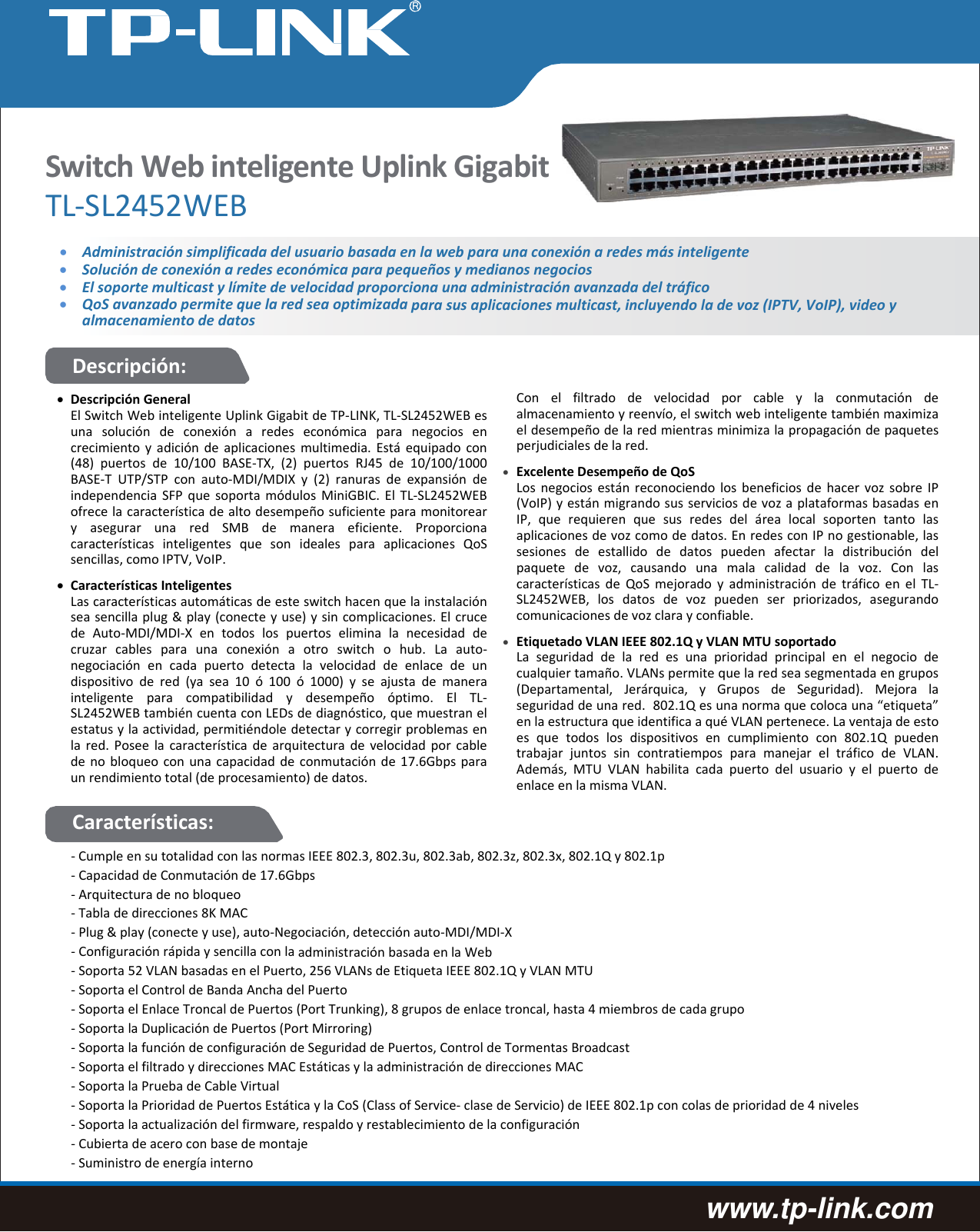 11_TL SL2452WEB_DS_espx TL SL2452WEB V1 Datasheet ES