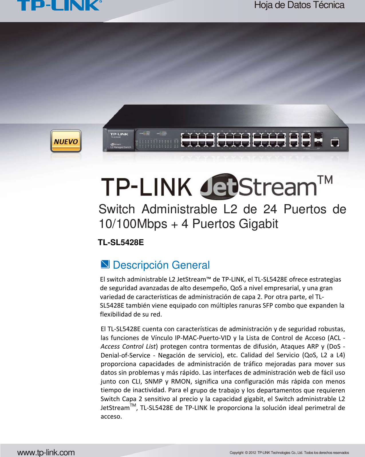 15_TL SL5428E_V2_Datasheet_espx TL SL5428E V2 Datasheet ES