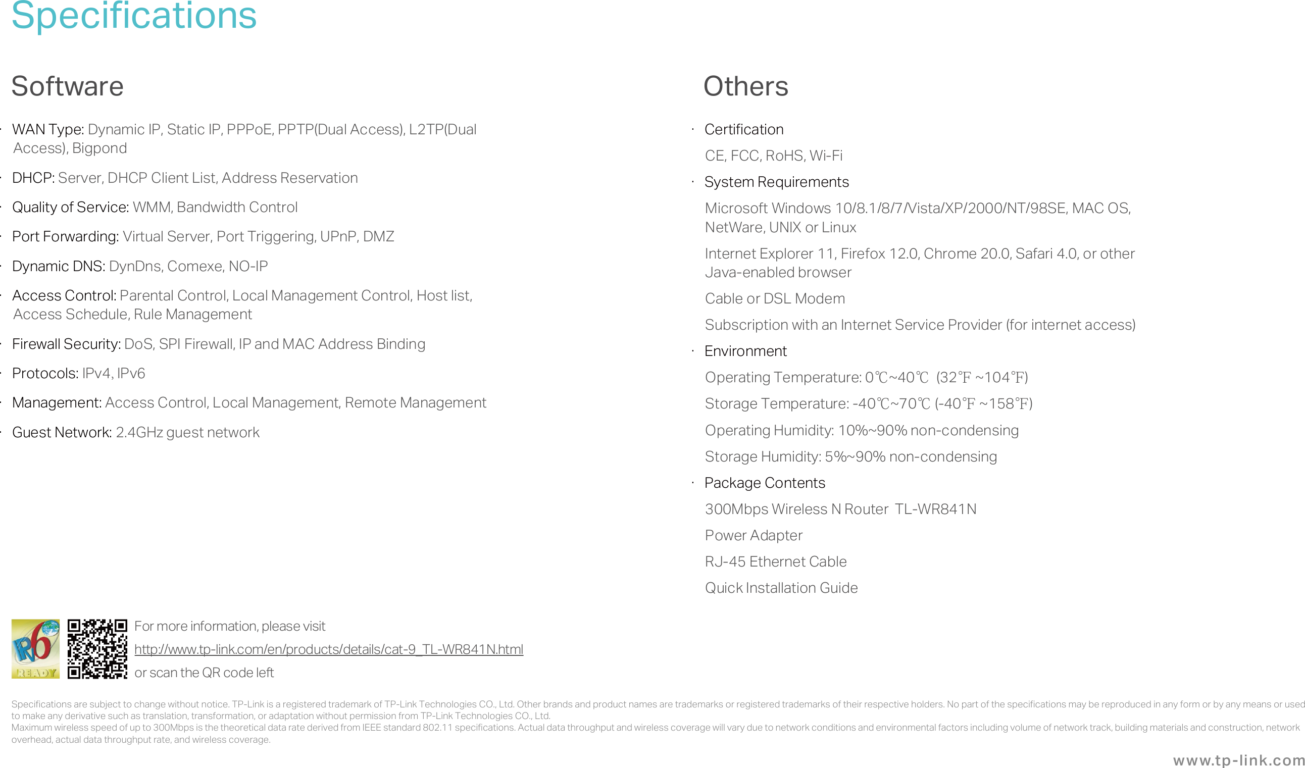 TL WR841N(EU)12.0 datasheet WR841N(EU) V13