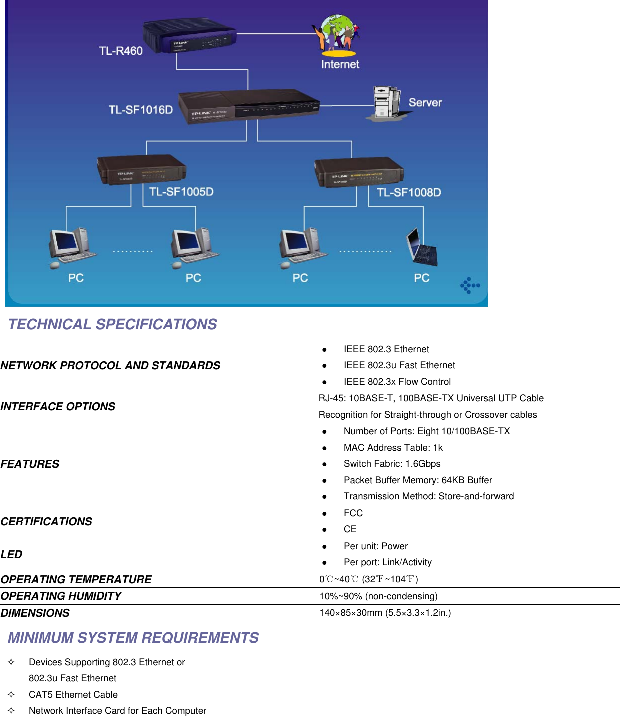 Tp Link Tl Sf1008D Users Manual