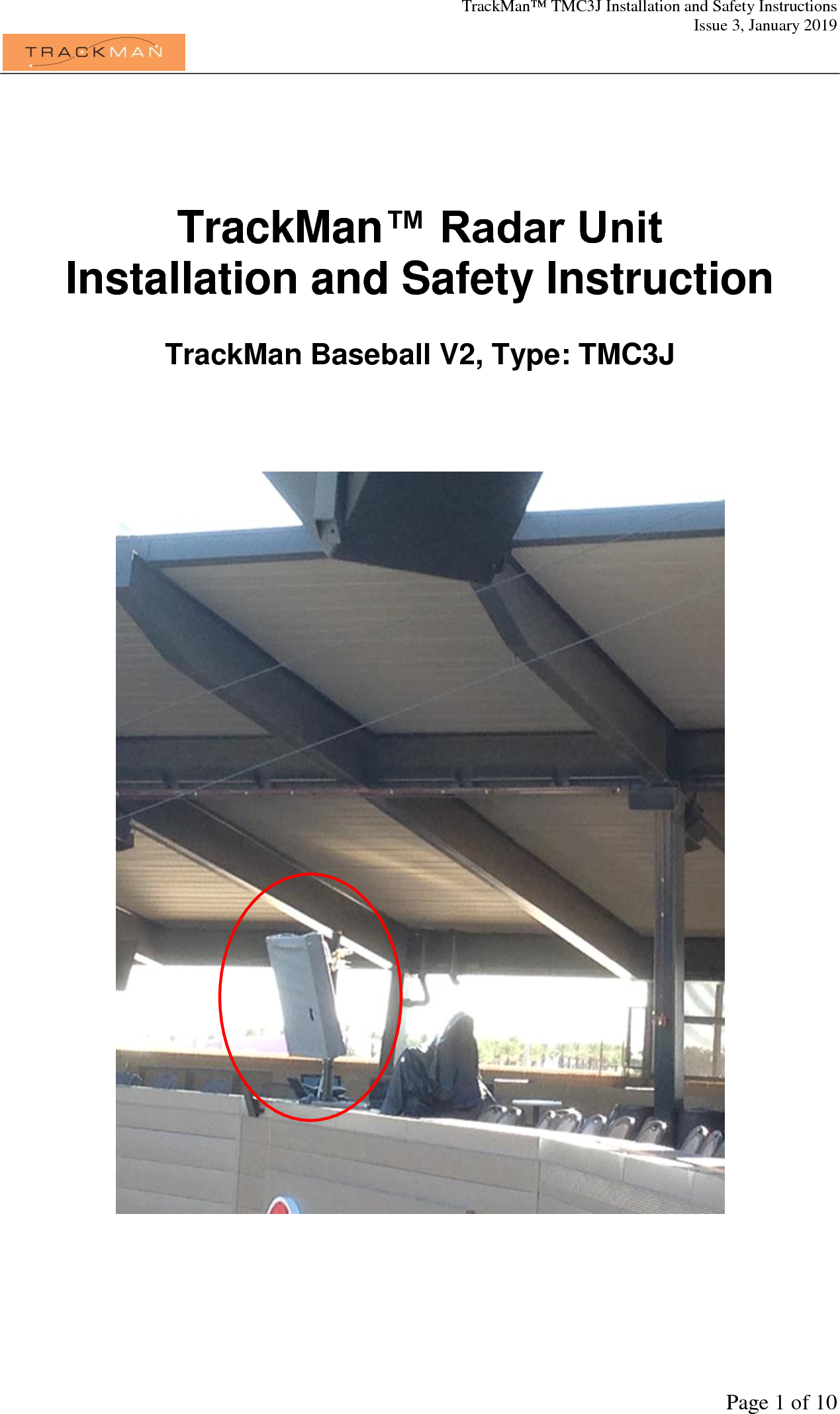 TrackMan A S TMC3J TrackMan Baseball User Manual TMAN installation and ...