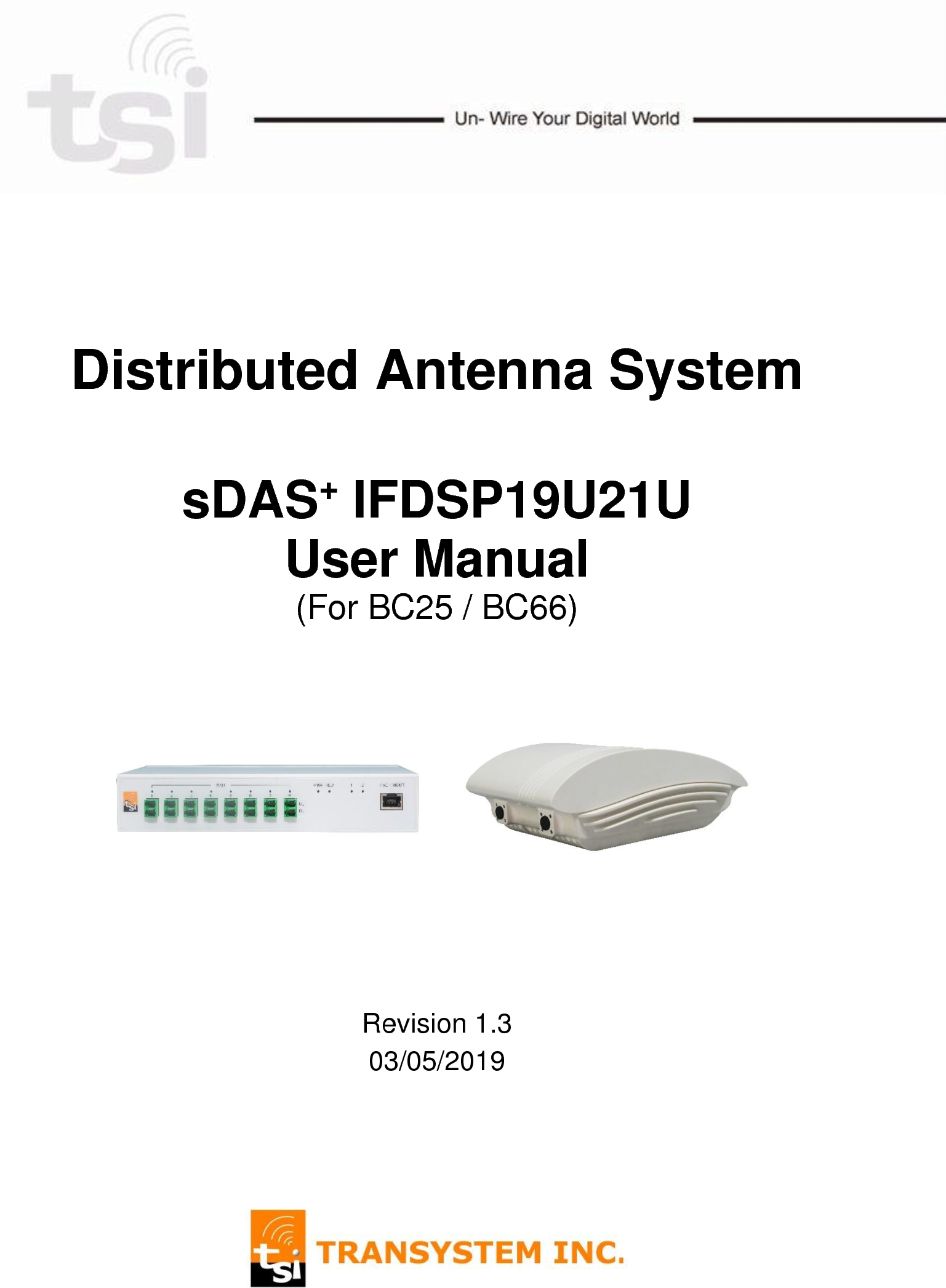 TranSystem IFDSP19U21U sDAS+ User Manual