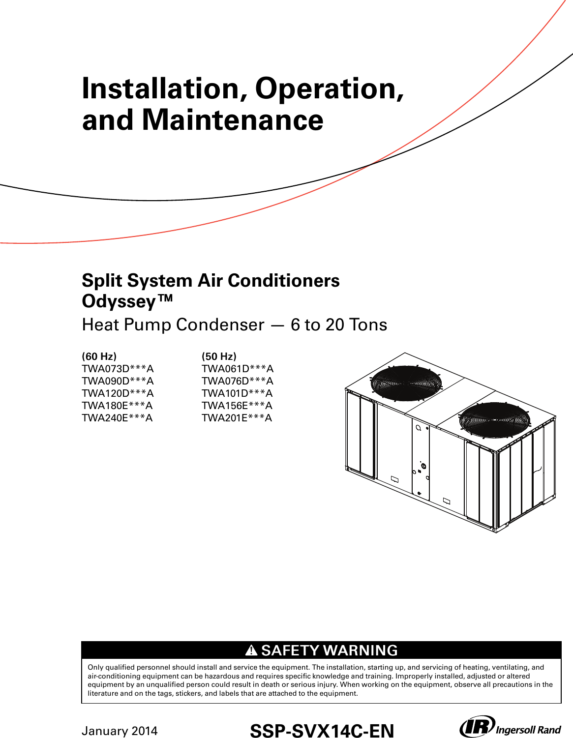 Trane Odyssey 6 To 25 Tons Installation And Maintenance Manual Split ...