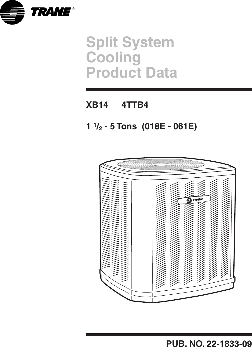 Trane Fan 4Ttb4 Users Manual 22 1833 09 02/01/2012 Split System Cooling ...