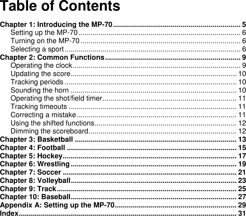 Trans Lux Midwest orartion FP-MP-70 Wireless Scoreboard Control User ...