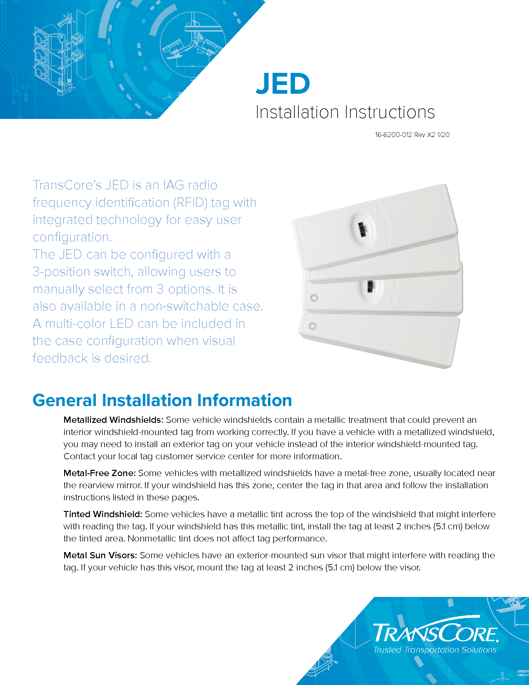 TransCore 051064B Mobile transponder LMS Tag User Manual