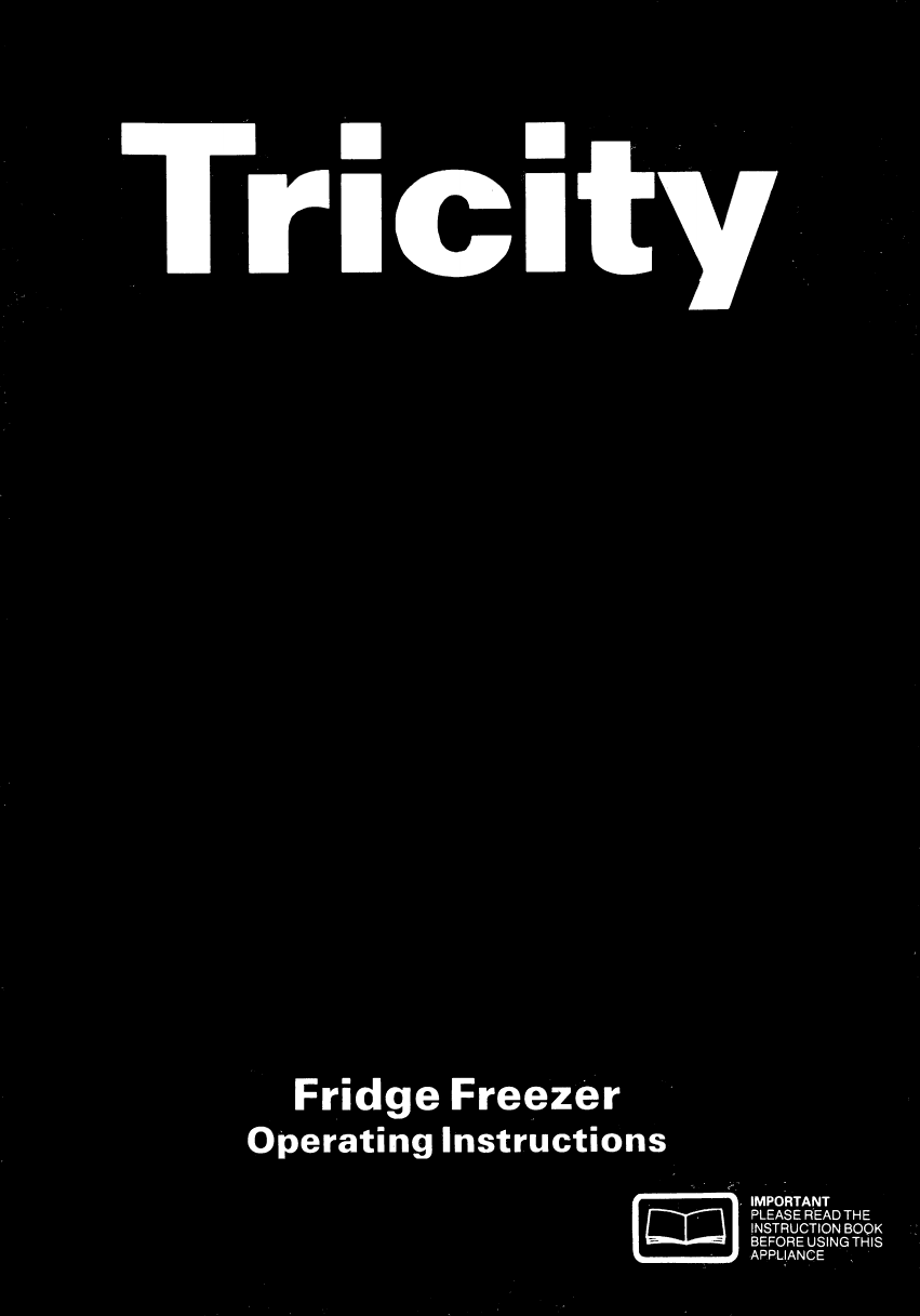 Tricity Bendix Freezer Operating Users Manual