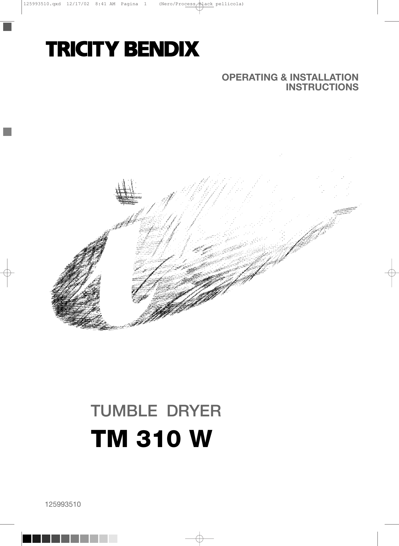 Tricity Bendix Tm 310 W Users Manual 125993510