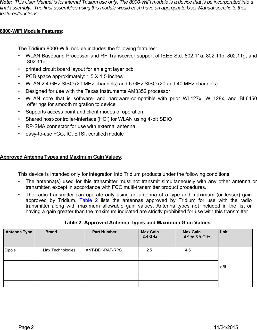 Tridium 12977 8000-WiFi Module User Manual Rev 7