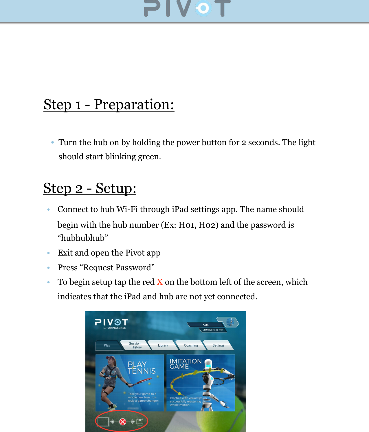 TuringSense PIVOTHUB Wireless 9-axis motion sensors to capture User Manual