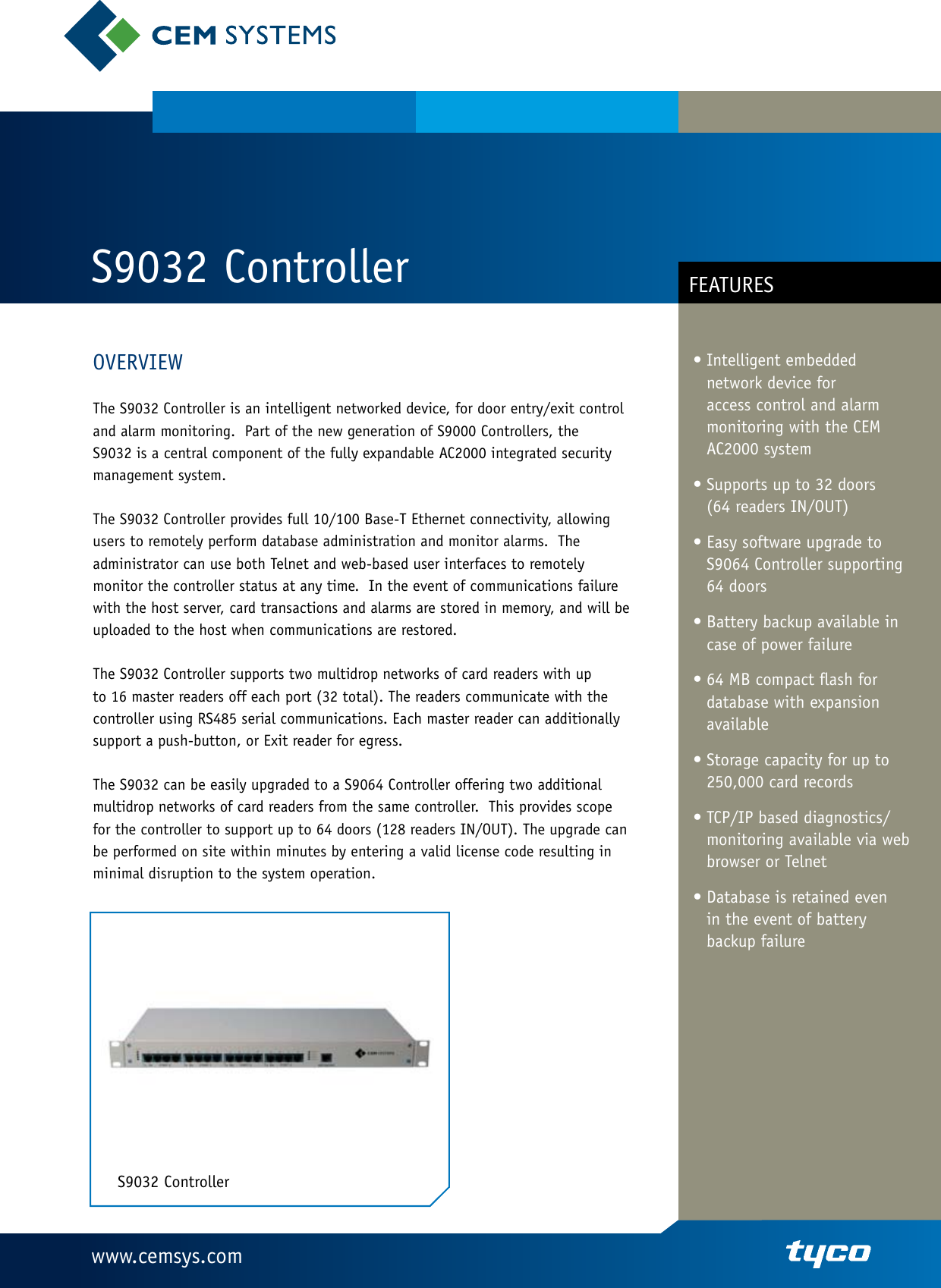 Tyco Cem Systems S9032 Users Manual