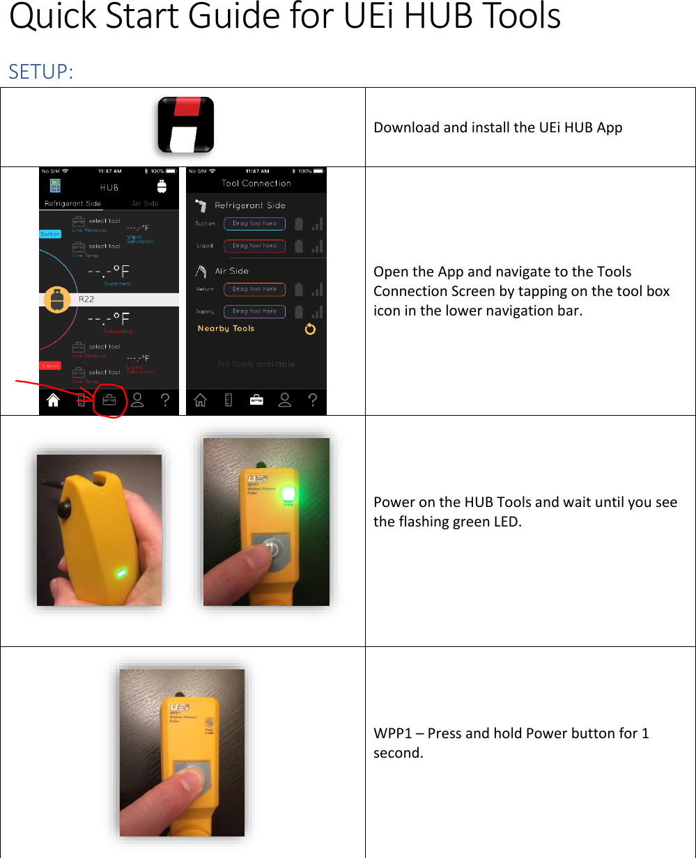UNIVERSAL WPP1 Wireless Pressure Probe User Manual