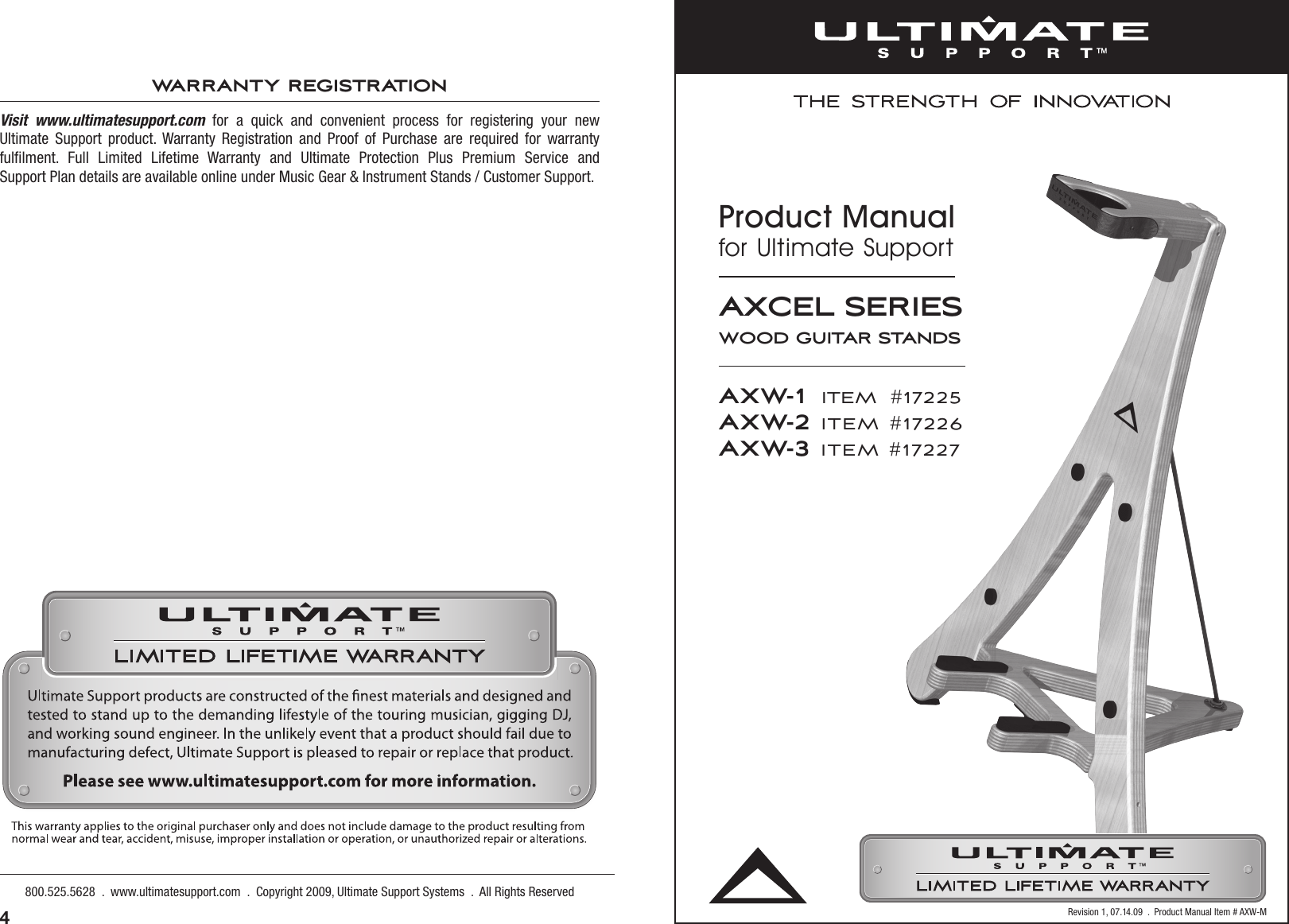 Ultimate Support Systems Axw 2 Item 17226 Users Manual