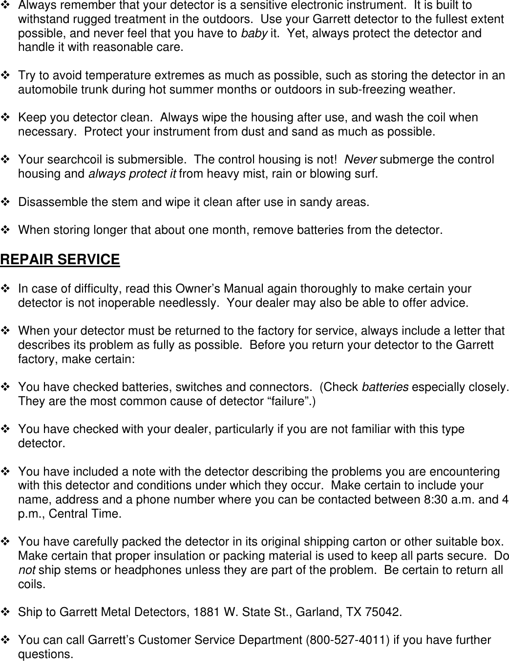 Ultra Electronics Gta 500 Users Manual OPERATING INSTRUCTIONS
