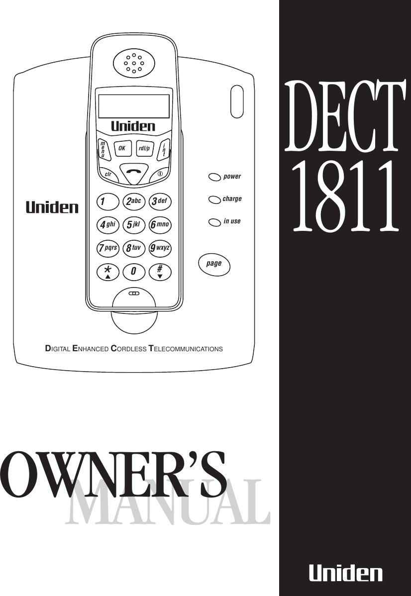 Uniden Dect 1811 Users Manual