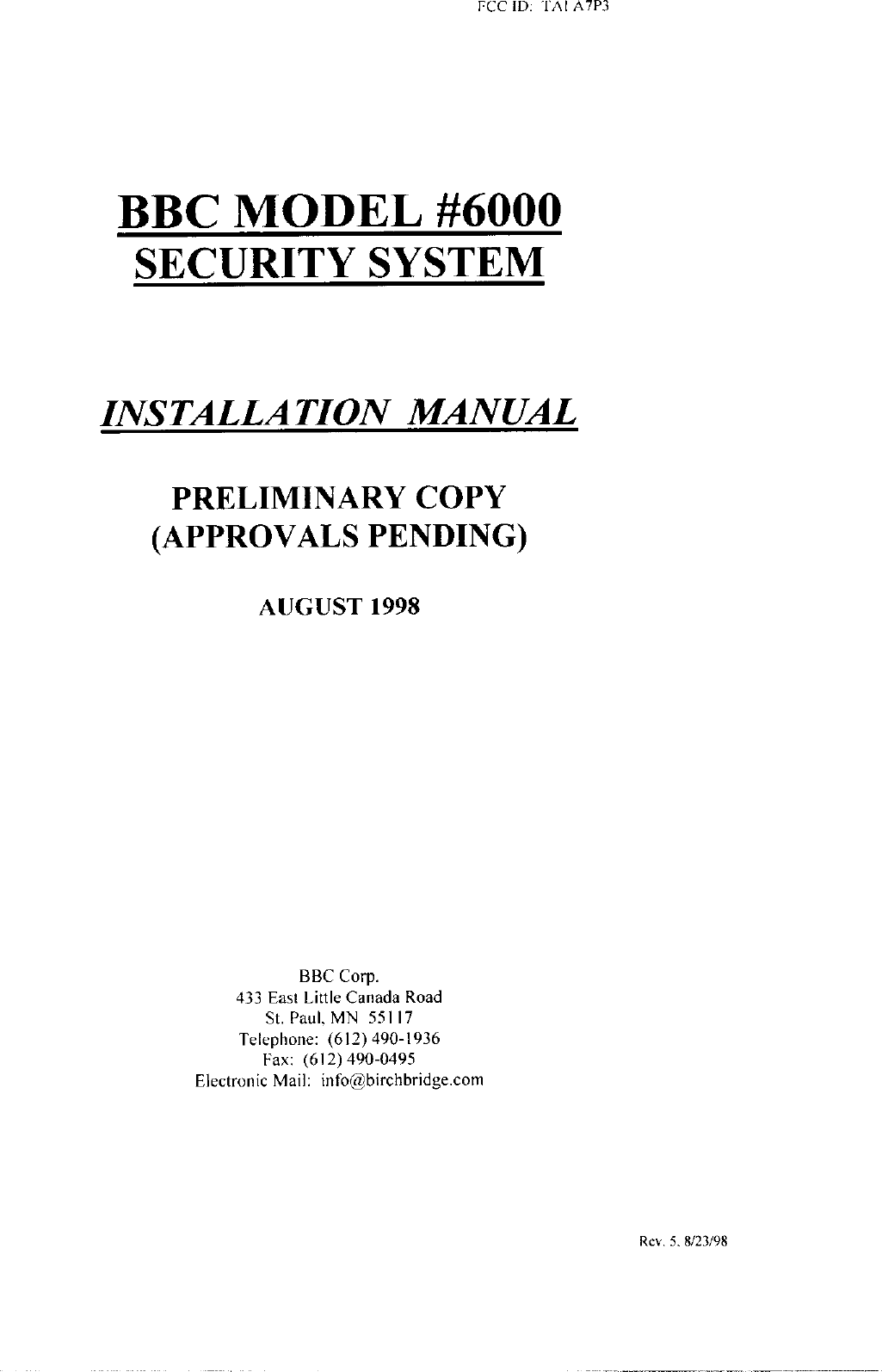 Uniplex A7P3 User Manual 8