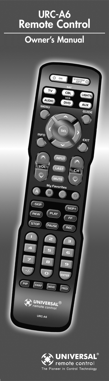Universal Remote Control A6 Users Manual Print