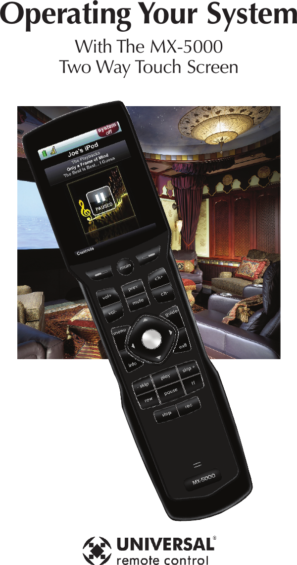 Universal Remote Control Mx5000 Rev04 130821 Owners Manual MX 5000 Owner's