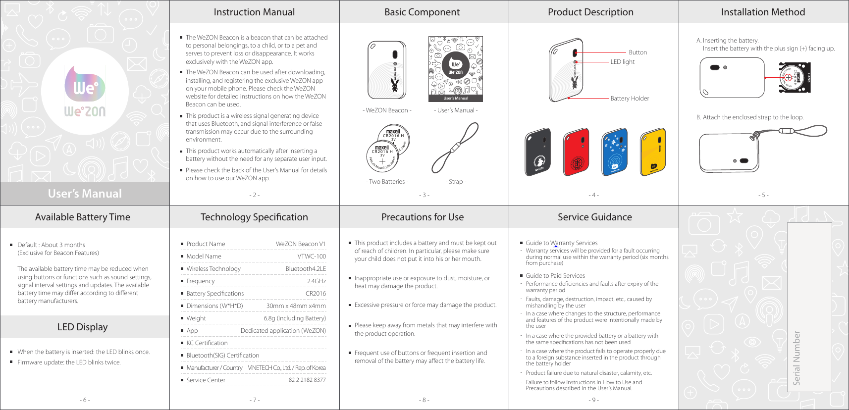 VINETECH VTWC100 WeZON Beacon V1 User Manual
