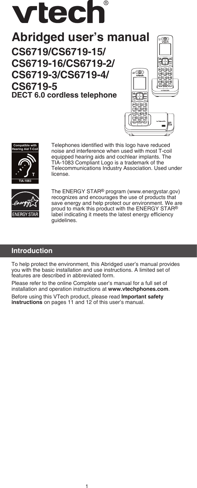 VTech Telecommunications 80-9066-00 1.9GHz Digital Modulation Cordless ...