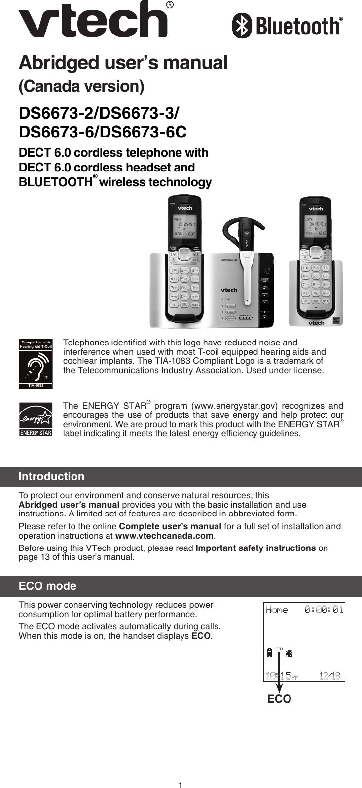 VTech Telecommunications 80-9153-00 1.9GHz DECT Cordless Phone - Base ...