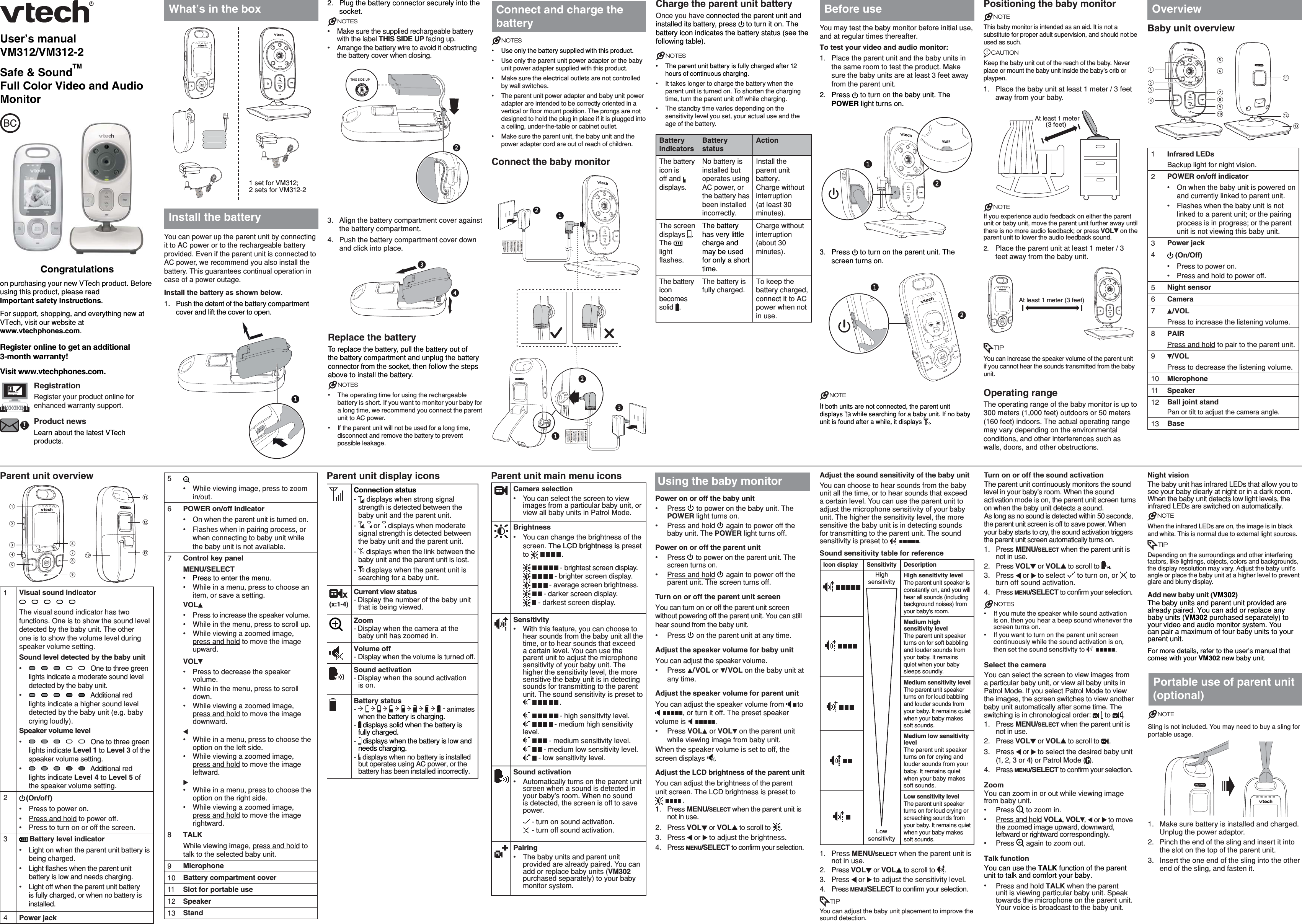 VTech Telecommunications 80-9602-00 2.4GHz Baby Monitor-Baby Unit User ...